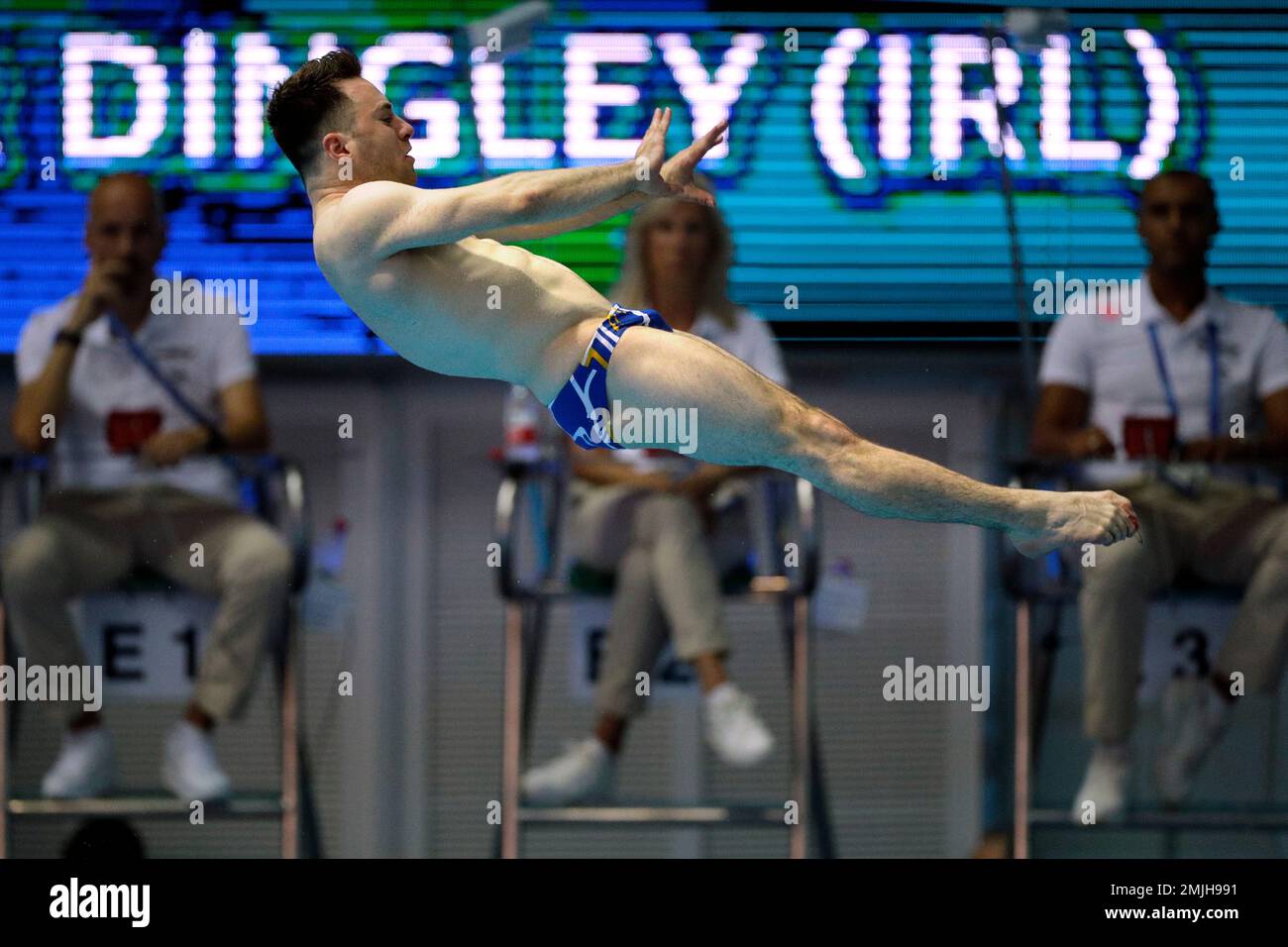 Oliver Dingley of Ireland competes in the semifinals of men's 3-meter ...