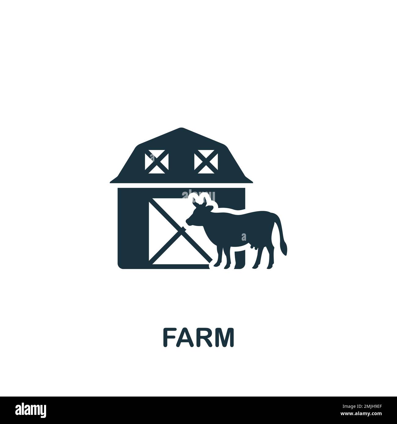Farm icon. Monochrome simple sign from agriculture collection. Farm ...