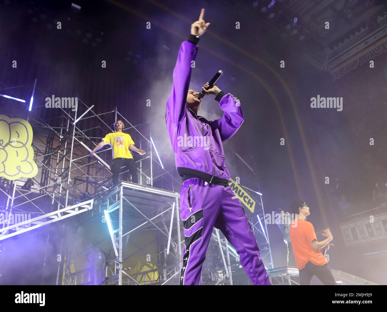 Edwin Honoret with PRETTYMUCH performs during the PRETTYMUCH: FOMO Tour ...