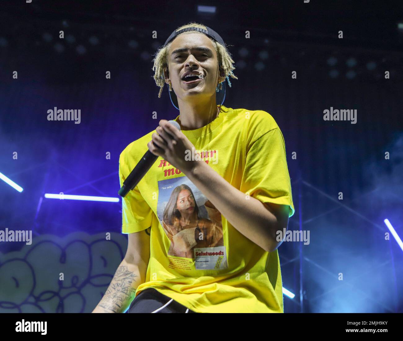 Zion Kuwonu with PRETTYMUCH performs during the PRETTYMUCH: FOMO Tour ...