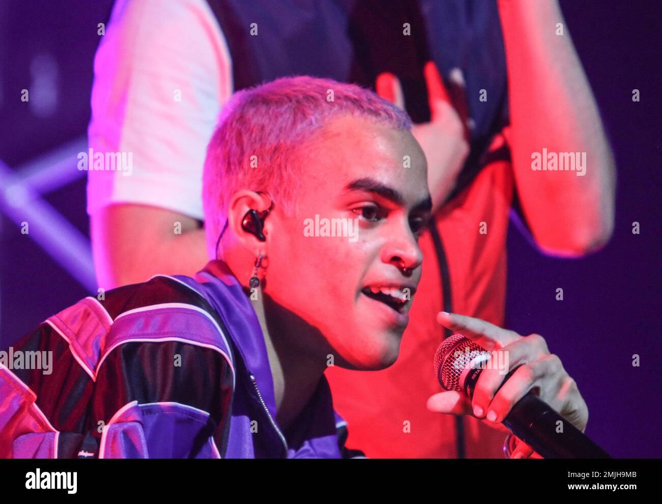 Edwin Honoret with PRETTYMUCH performs during the PRETTYMUCH: FOMO Tour ...