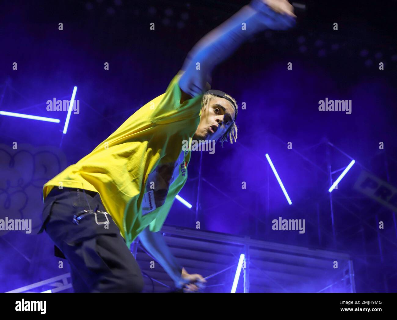 Zion Kuwonu with PRETTYMUCH performs during the PRETTYMUCH: FOMO Tour ...