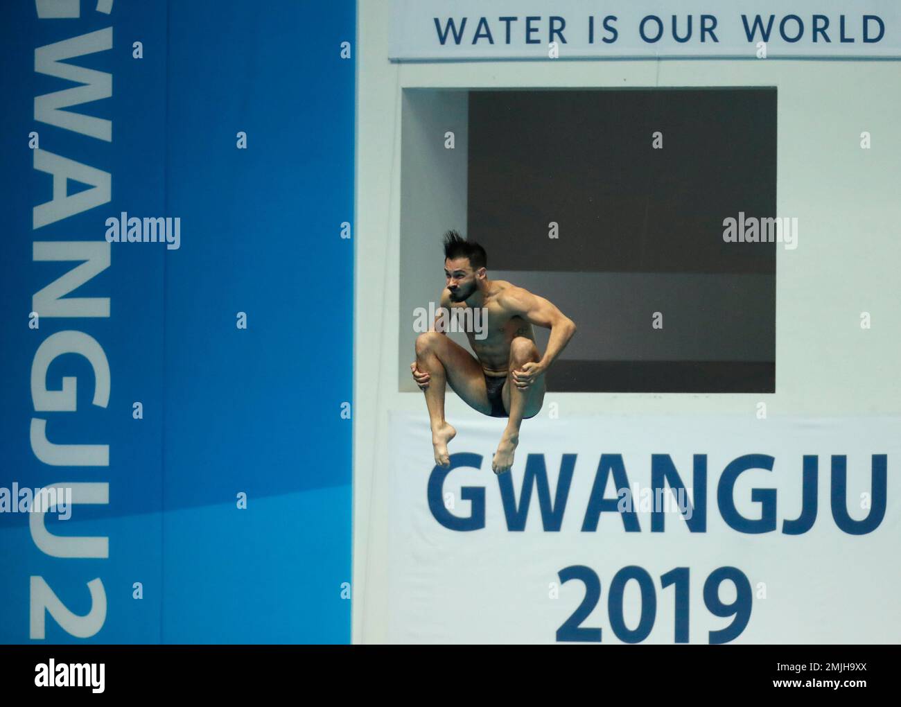 Canada's Francois Imbeau-dulac competes during the men's 3m springboard ...