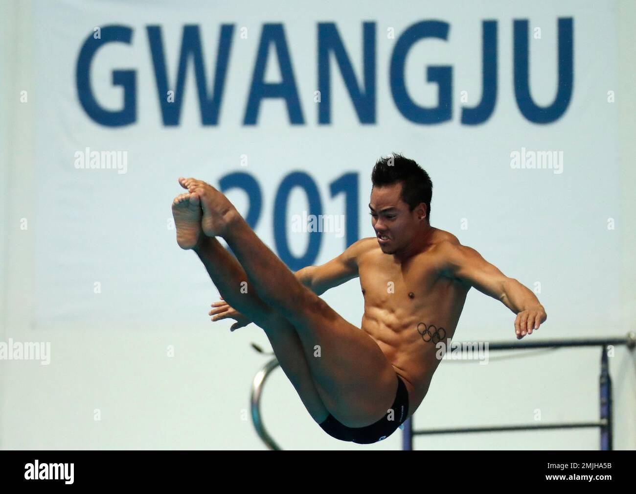 Colombia 's Sebastian Morales Mendoza competes during the men's 3m ...