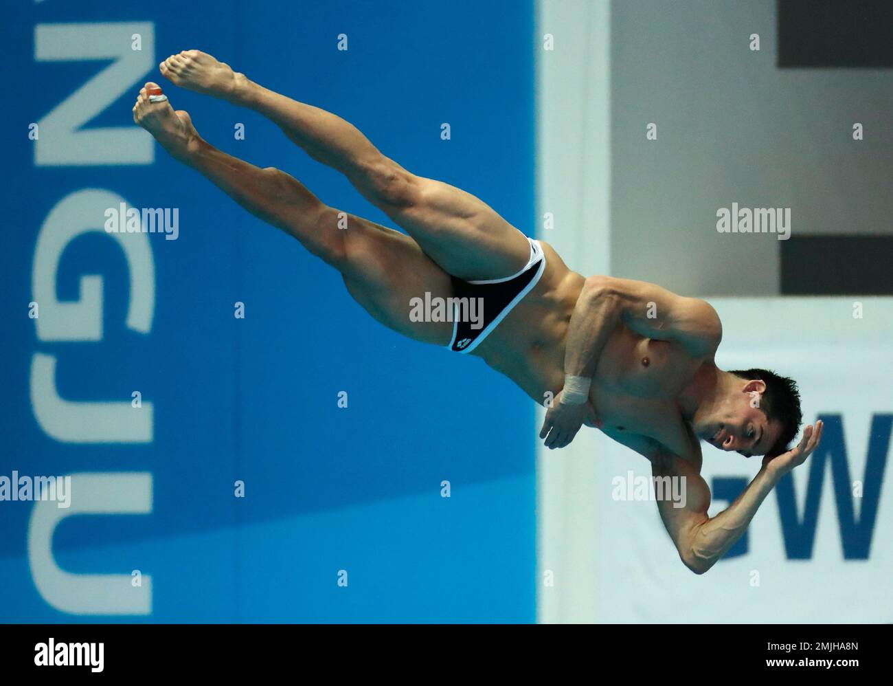 Mexico's Rommel Pacheco Marrufo competes during the men's 3m ...