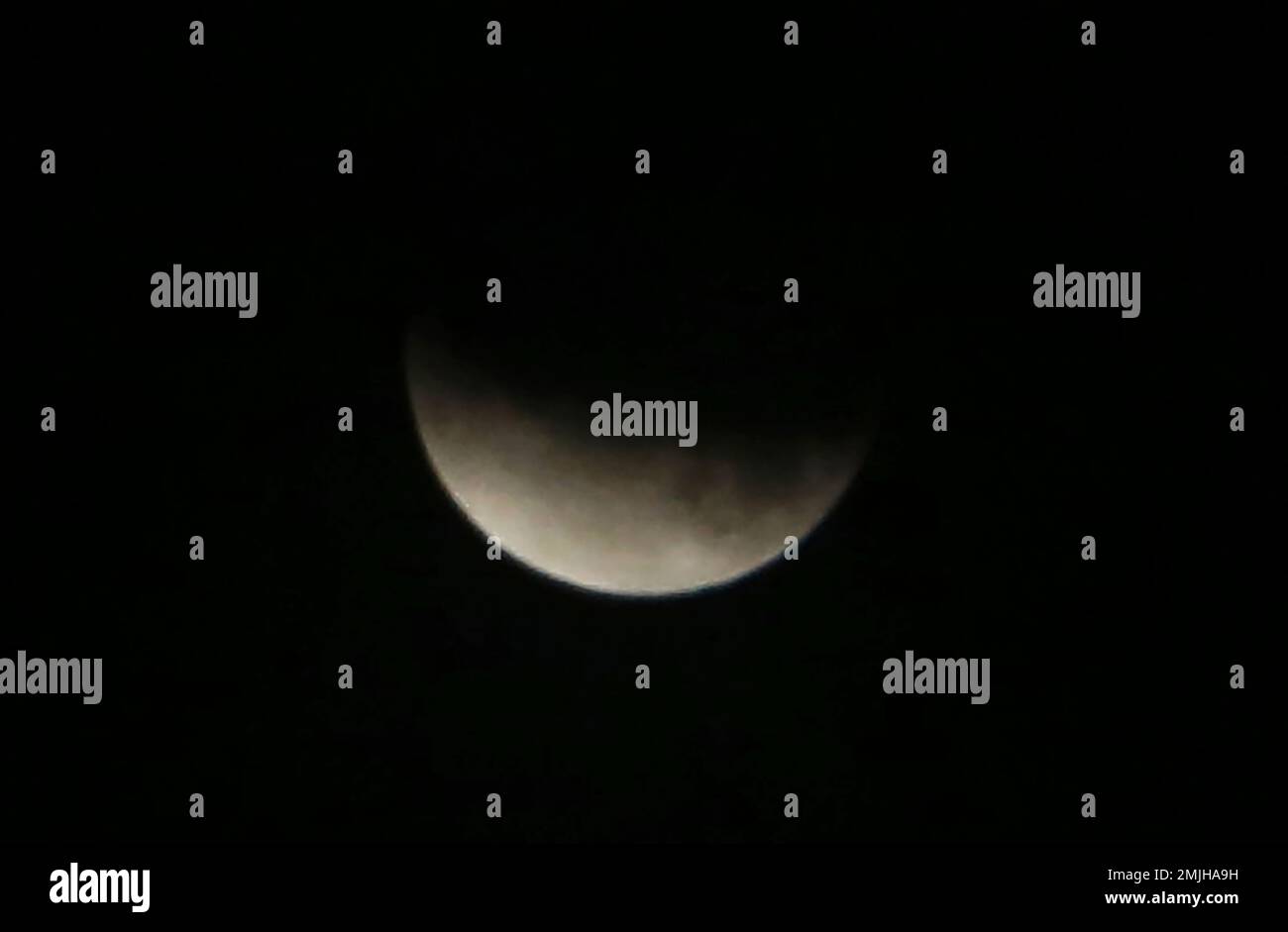 The partially-eclipsed moon rises in Karachi, Pakistan, Wednesday, July ...