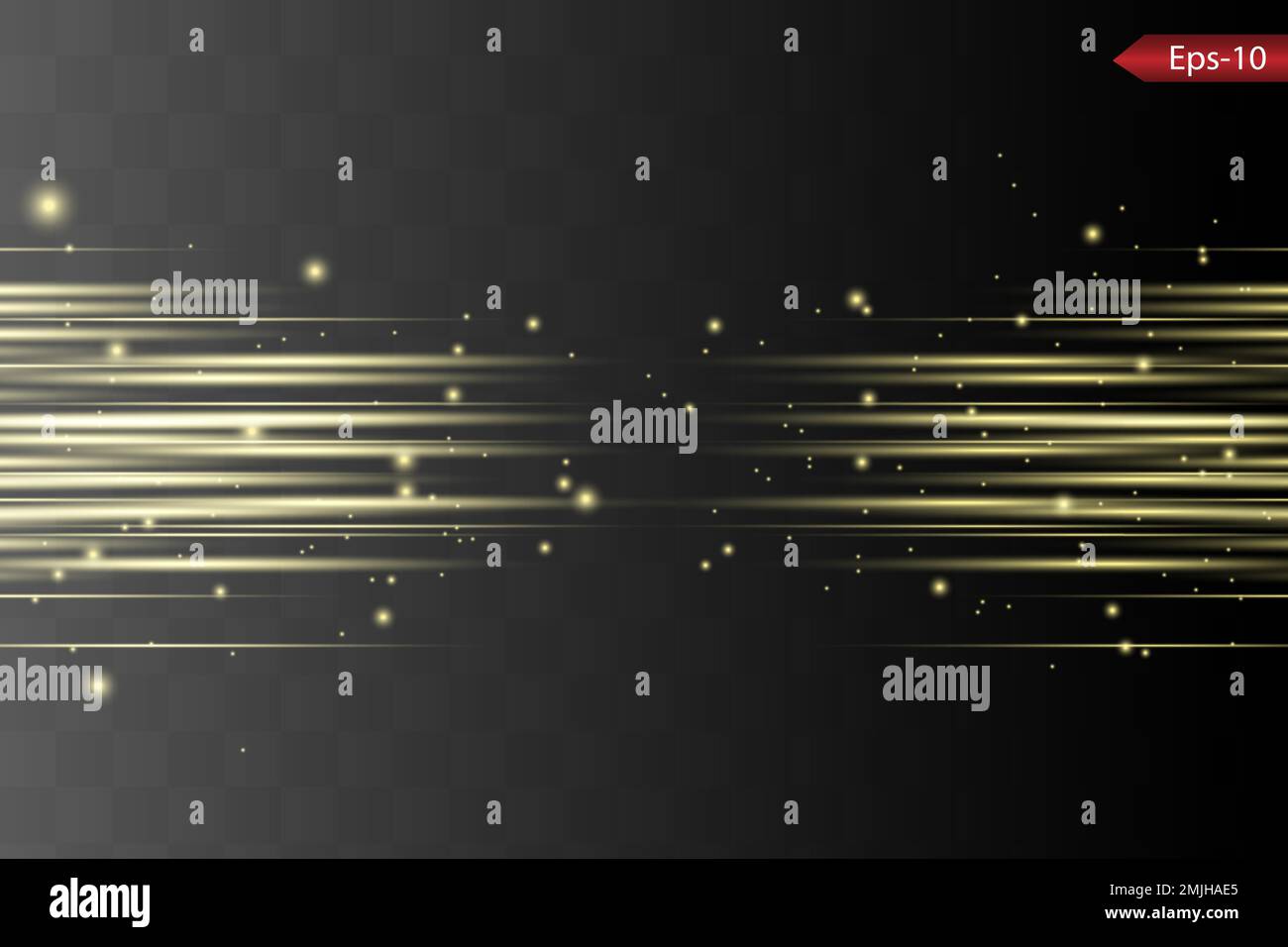 Abstract yellow laser beam. Transparent isolated on black background ...