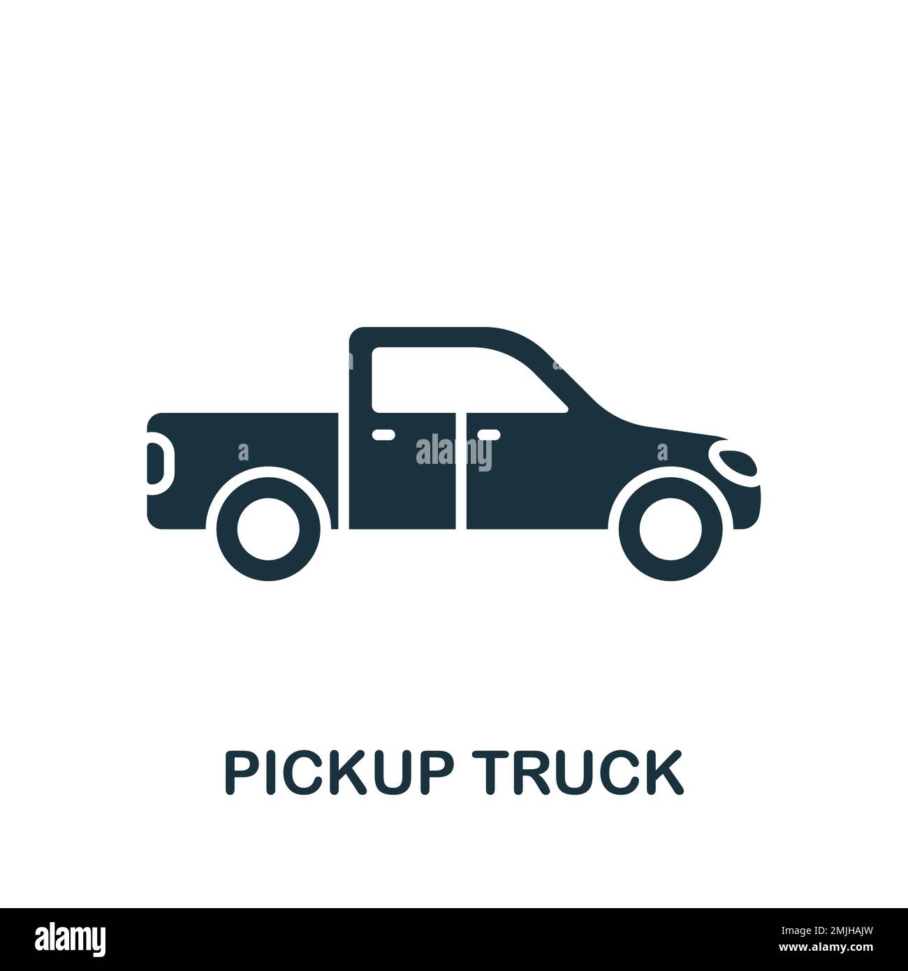 Pickup truck icon. Monochrome simple sign from agriculture collection ...