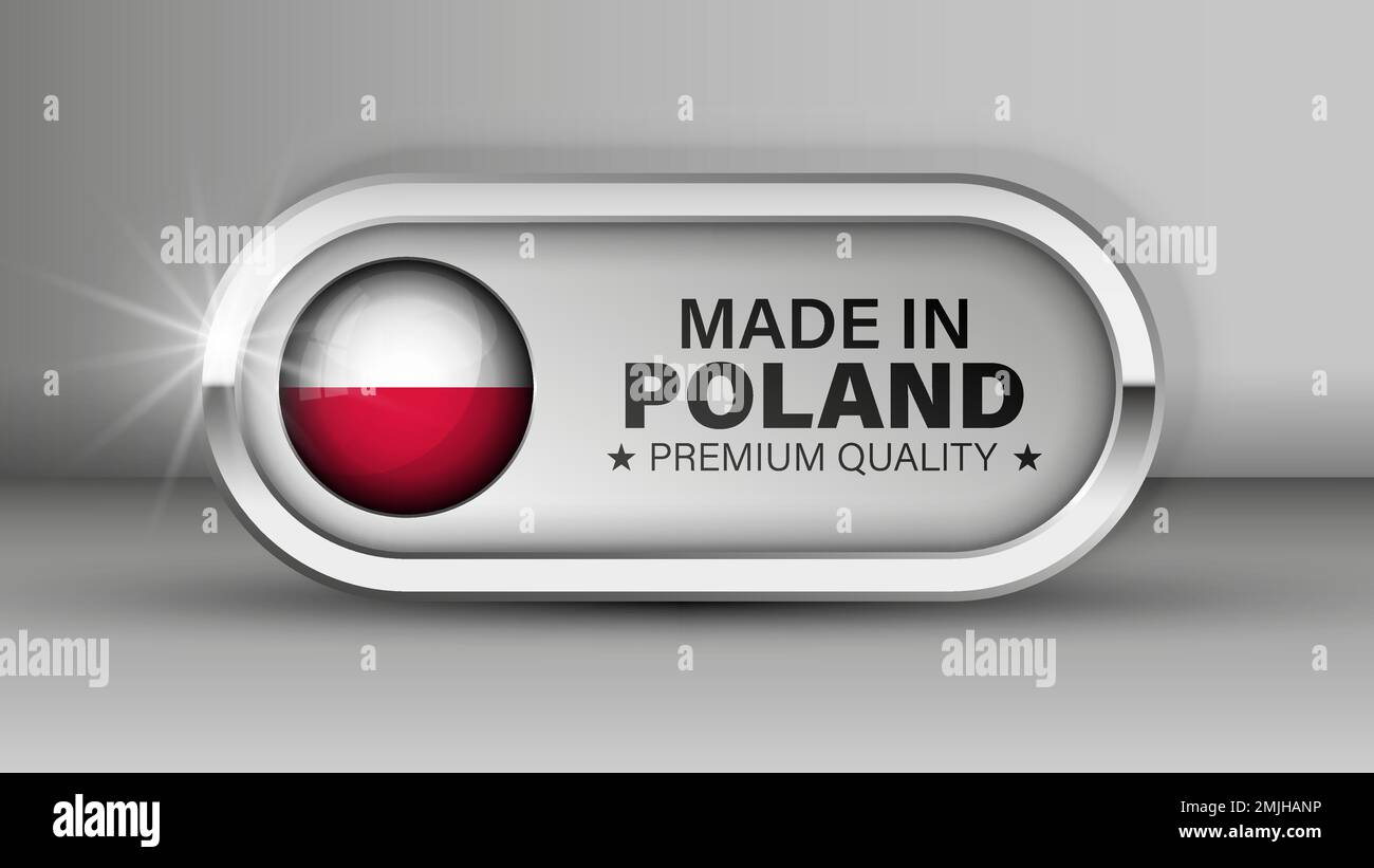 Made in Poland graphic and label. Element of impact for the use you ...