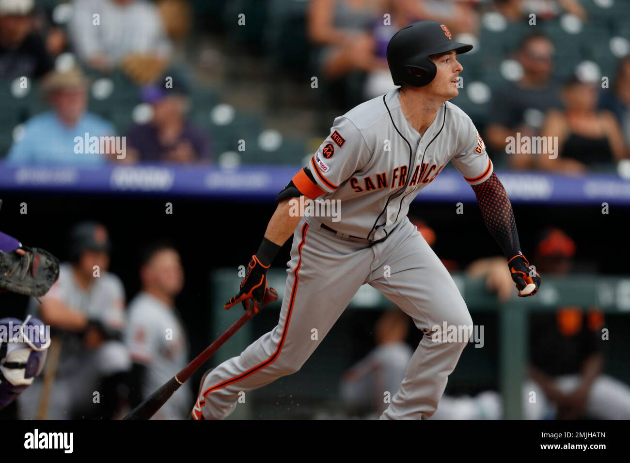 San Francisco Giants right fielder Mike Yastrzemski (5) in the seventh ...
