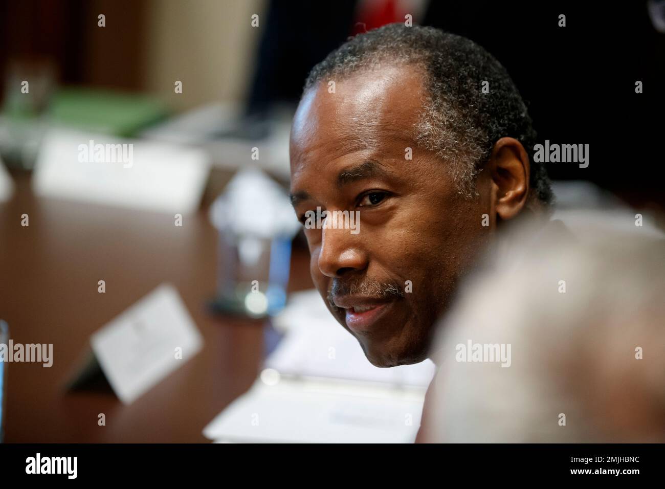 Housing and Urban Development Secretary Ben Carson speaks during a ...