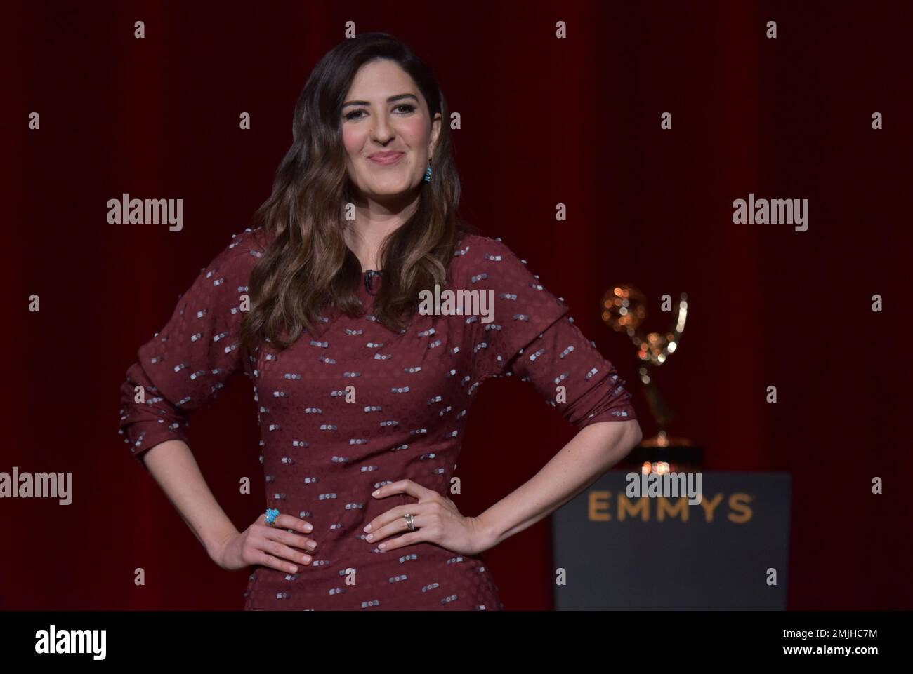 D'Arcy Carden poses on stage at the 71st Primetime Emmy Nominations ...