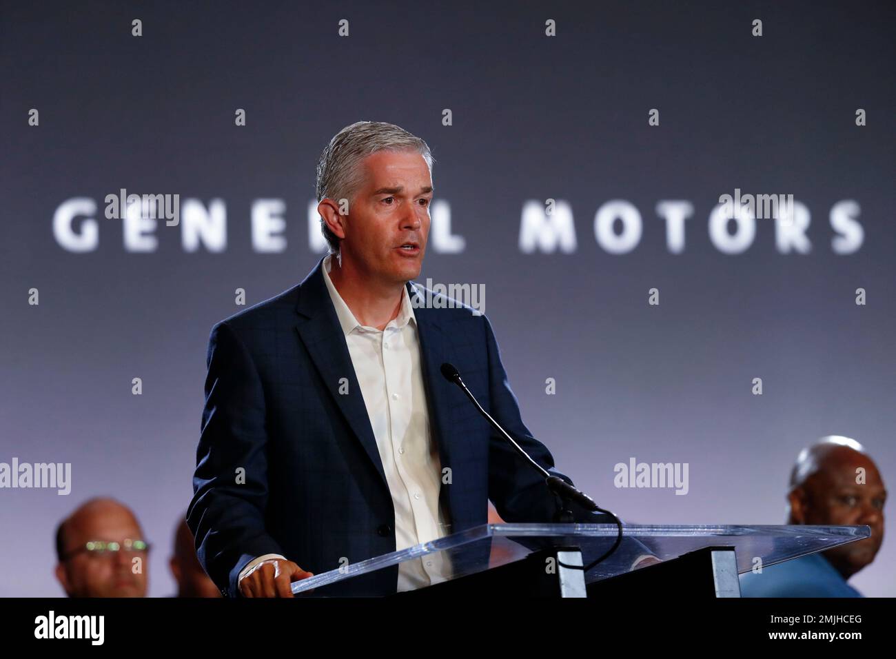 General Motors Vice President of Labor Relations Scott Sandefur speaks ...