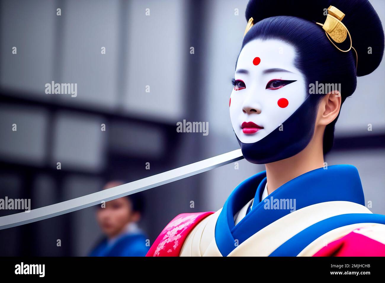 Japanese samurai geisha with katana hi-res stock photography and images ...