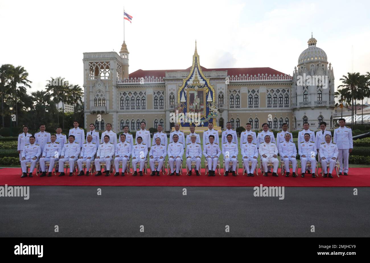 Thailand's Prime Minister Prayuth Chan-ocha, ninth from left in front ...