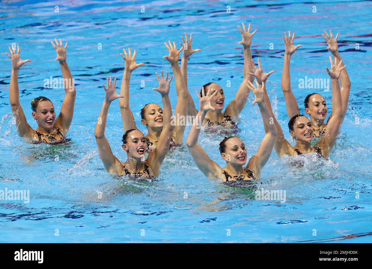 Italy perform their routine in the artistic swimming team technical ...