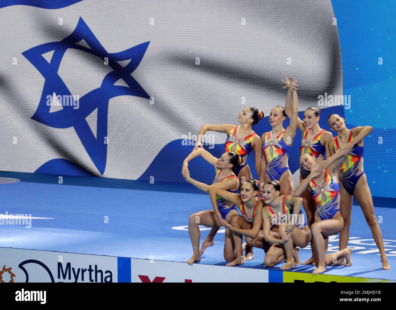 Israel perform their routine in the artistic swimming team technical ...
