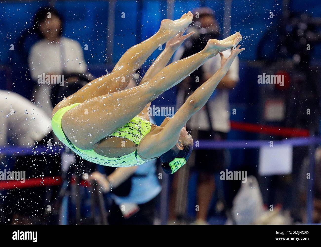 Mexico perform their routine in the artistic swimming team technical ...