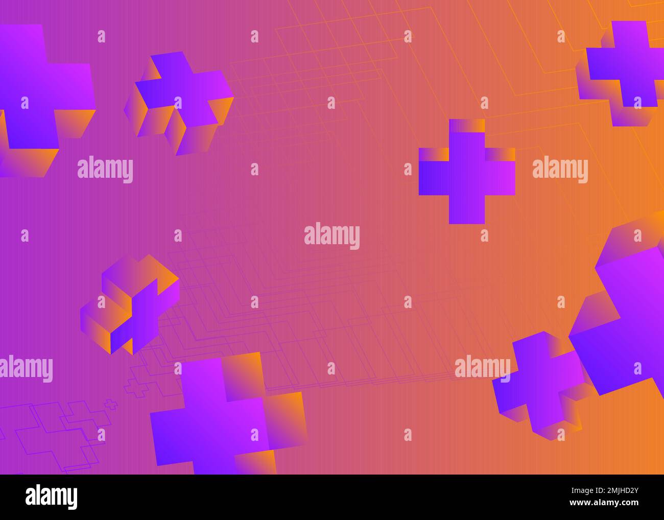 3D background wallpaper with gradient geometric cross shapes Stock ...