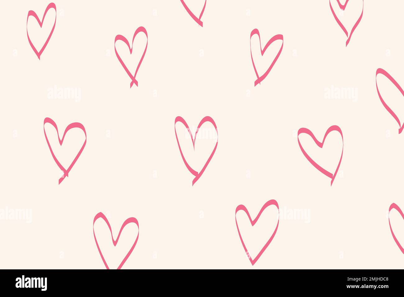 Doodle background, pink heart pattern design vector Stock Vector Image ...