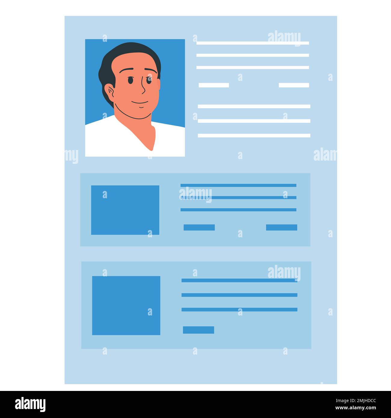Compiled resume of a man for a job search. Vector Stock Vector Image ...