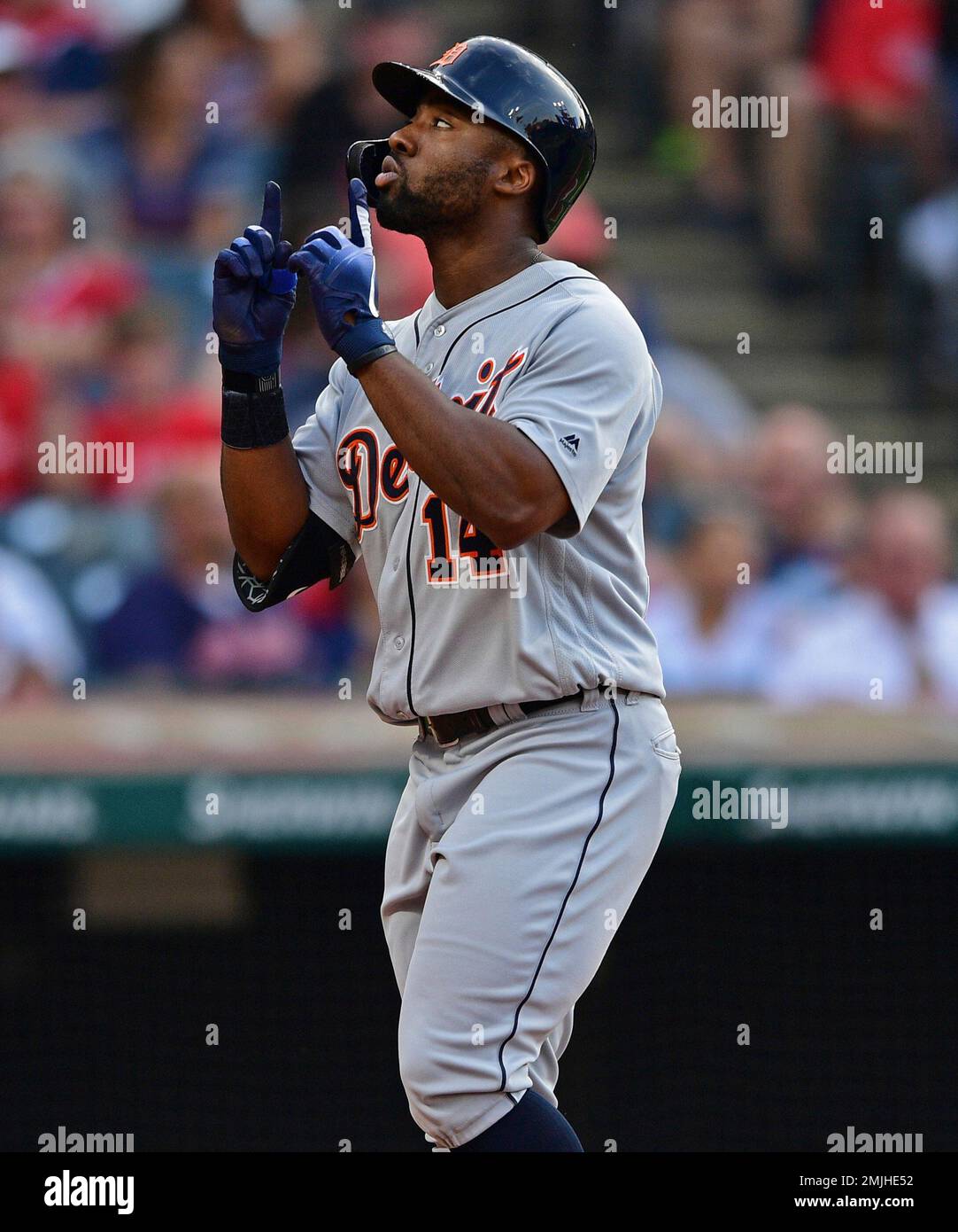 Detroit Tigers' Christin Stewart celebrates after hitting a two-run ...