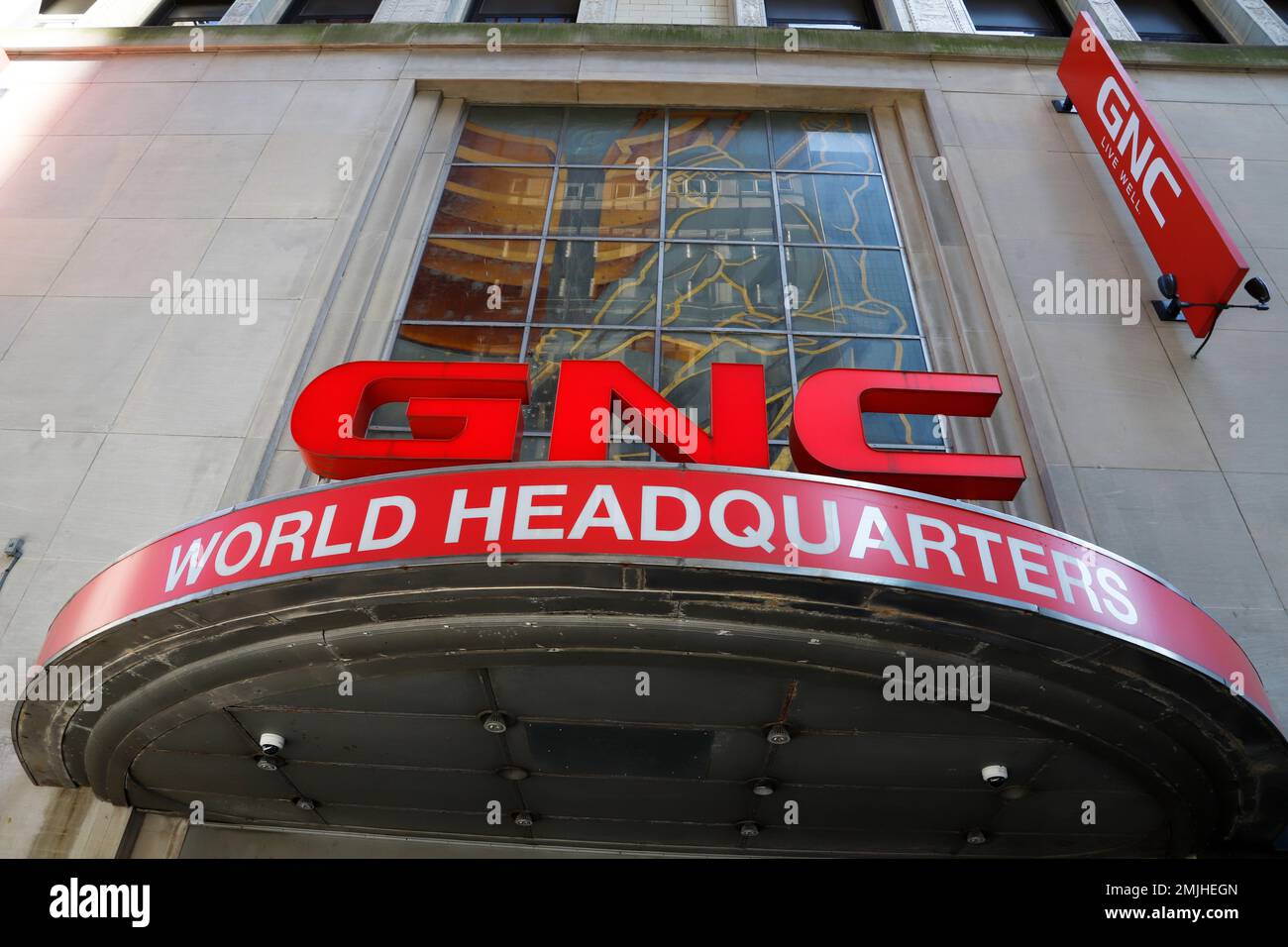 This is the sign outside the world headquarters of GNC in downtown ...
