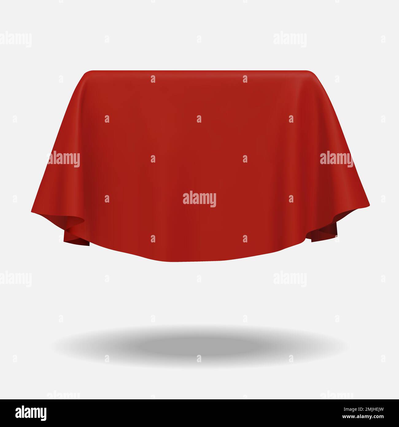 Red fabric covering a cube or rectangular shape Stock Vector Image ...