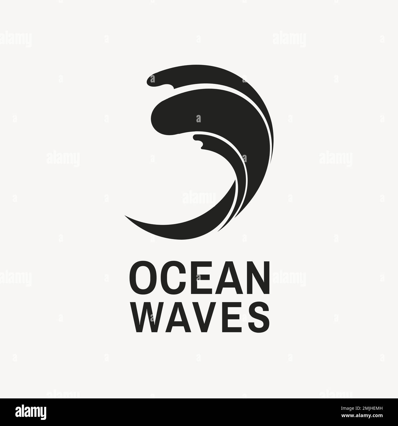 Modern ocean logo template, simple water illustration for business ...