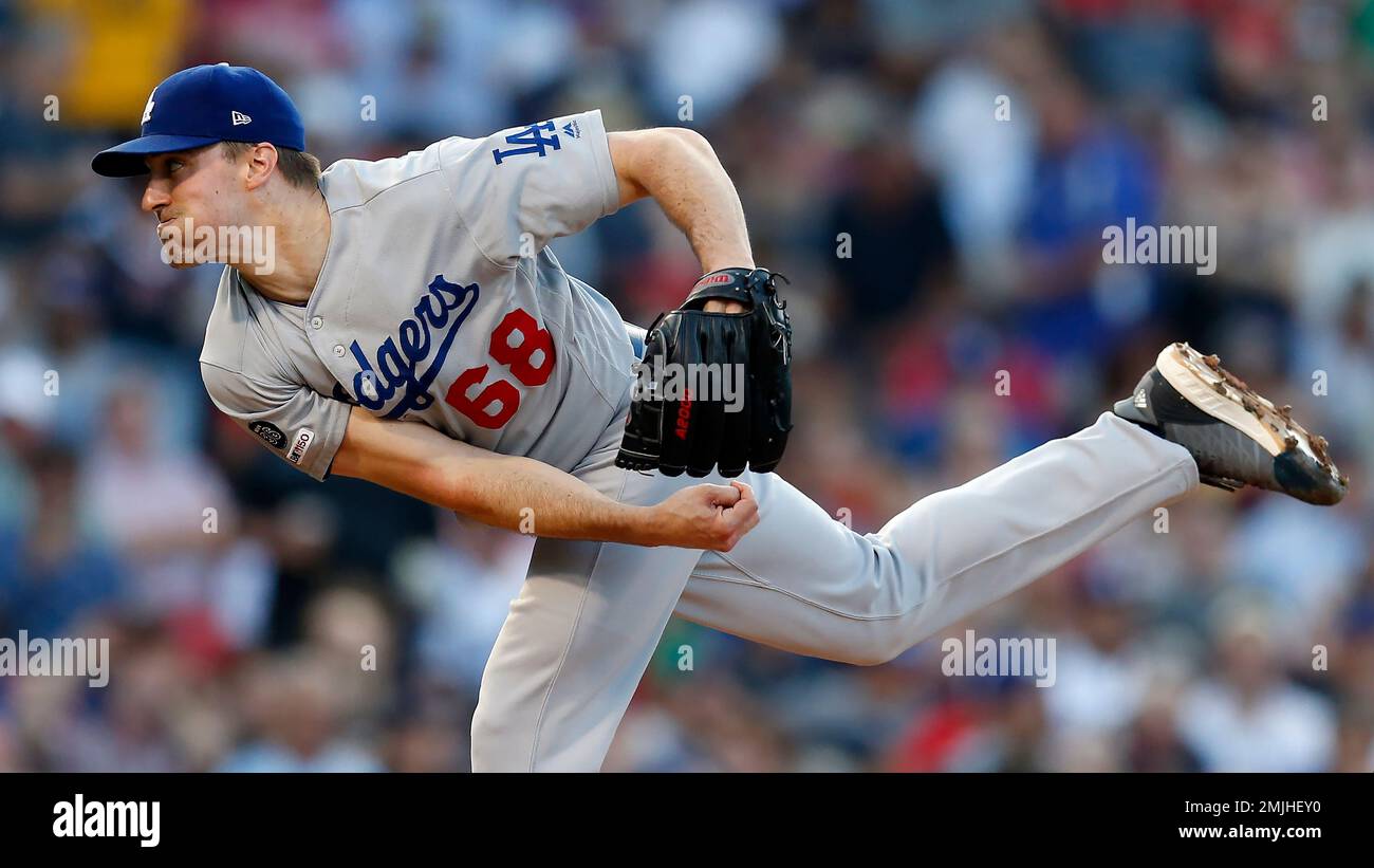Los Angeles Dodgers' Ross Stripling pitches during the first inning of ...