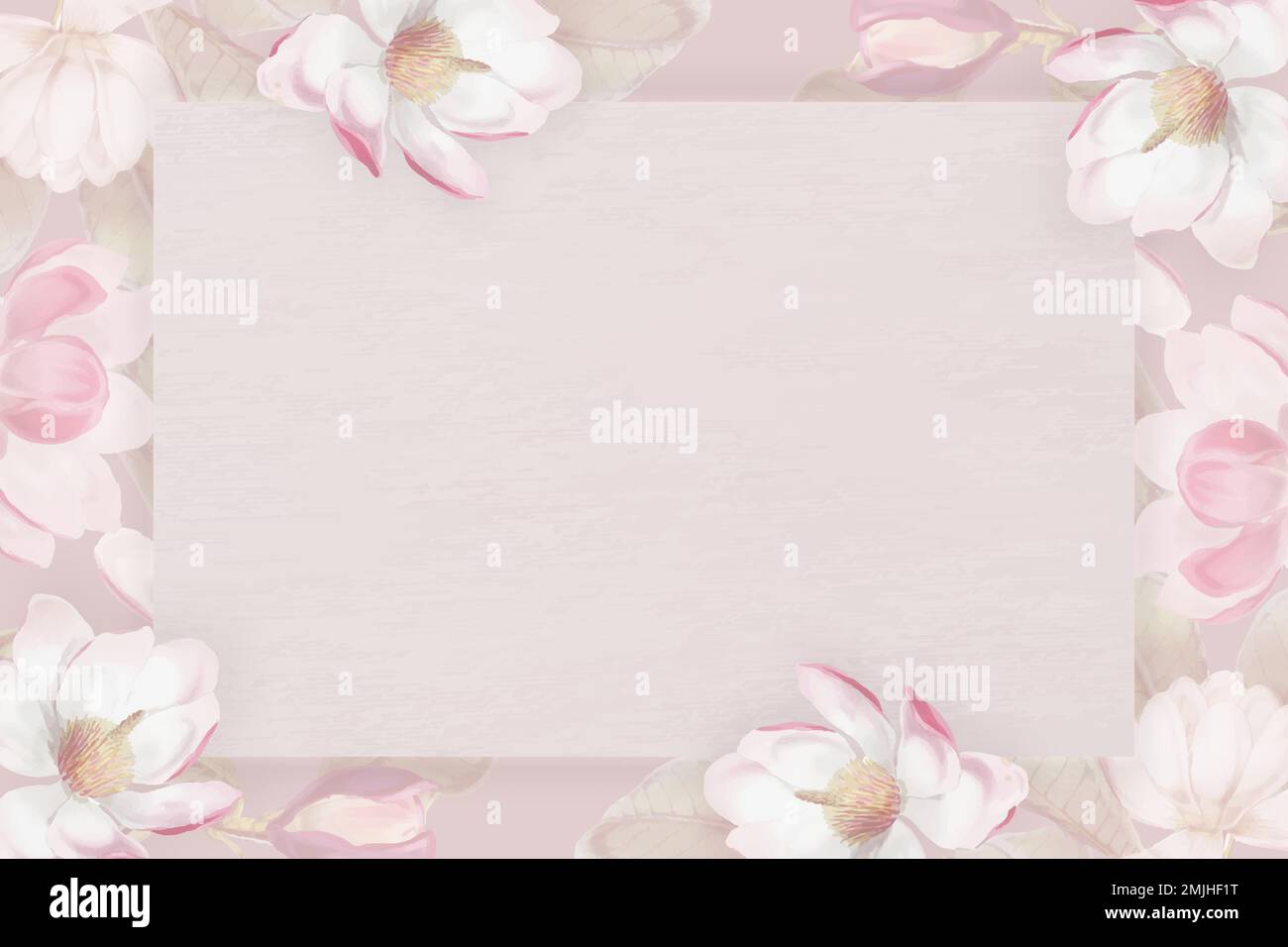 Pink blooming floral frame vector Stock Vector Image & Art - Alamy