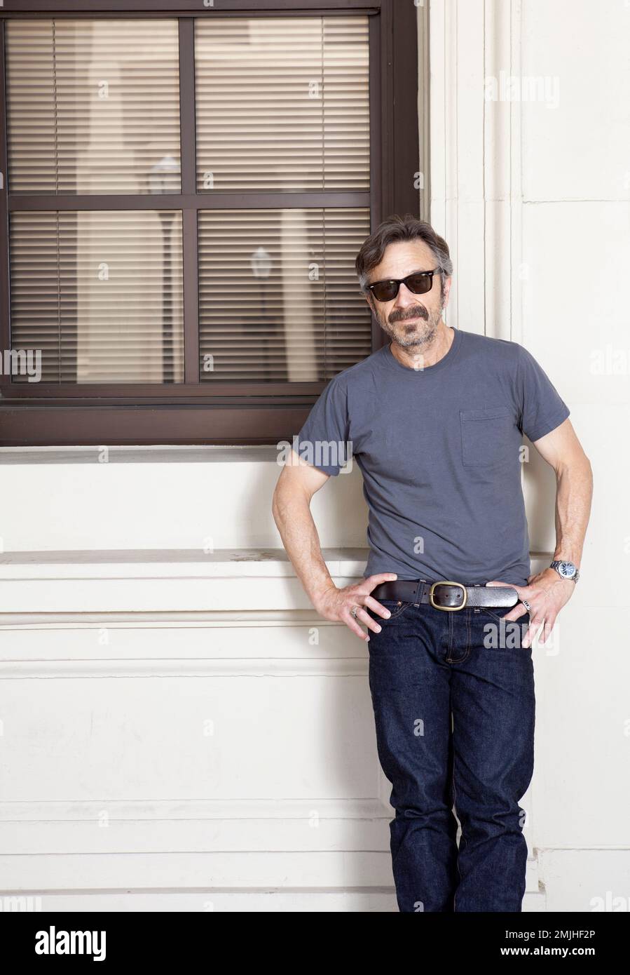 This June 11, 2019 photo shows actor, comedian and podcaster Marc Maron ...