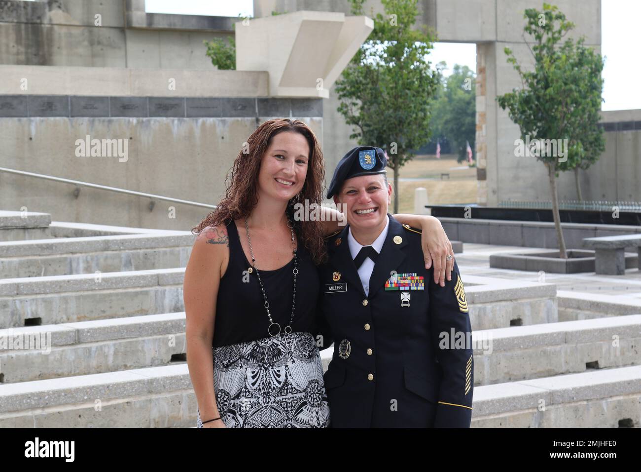 Amber Hogan, left, great niece of Pfc. Donald M. Born and 1st Sgt ...