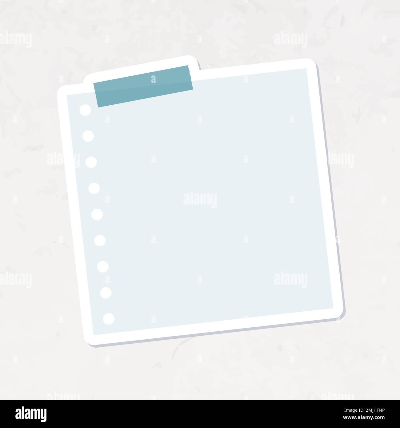 Hole punched blue notepaper journal sticker vector Stock Vector Image ...
