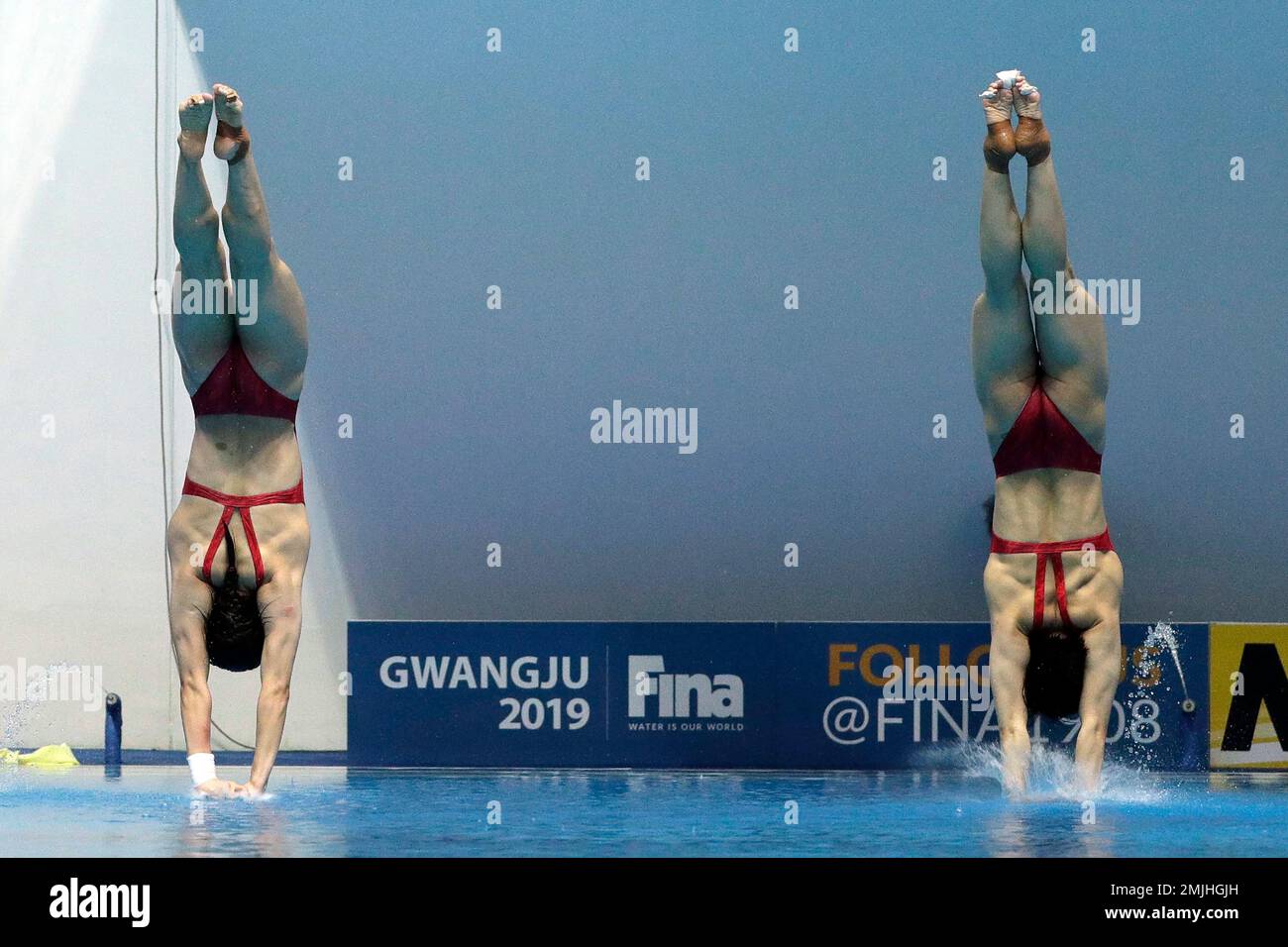 Shi Tingmao and Wang Han of China compete in the finals of the women's ...