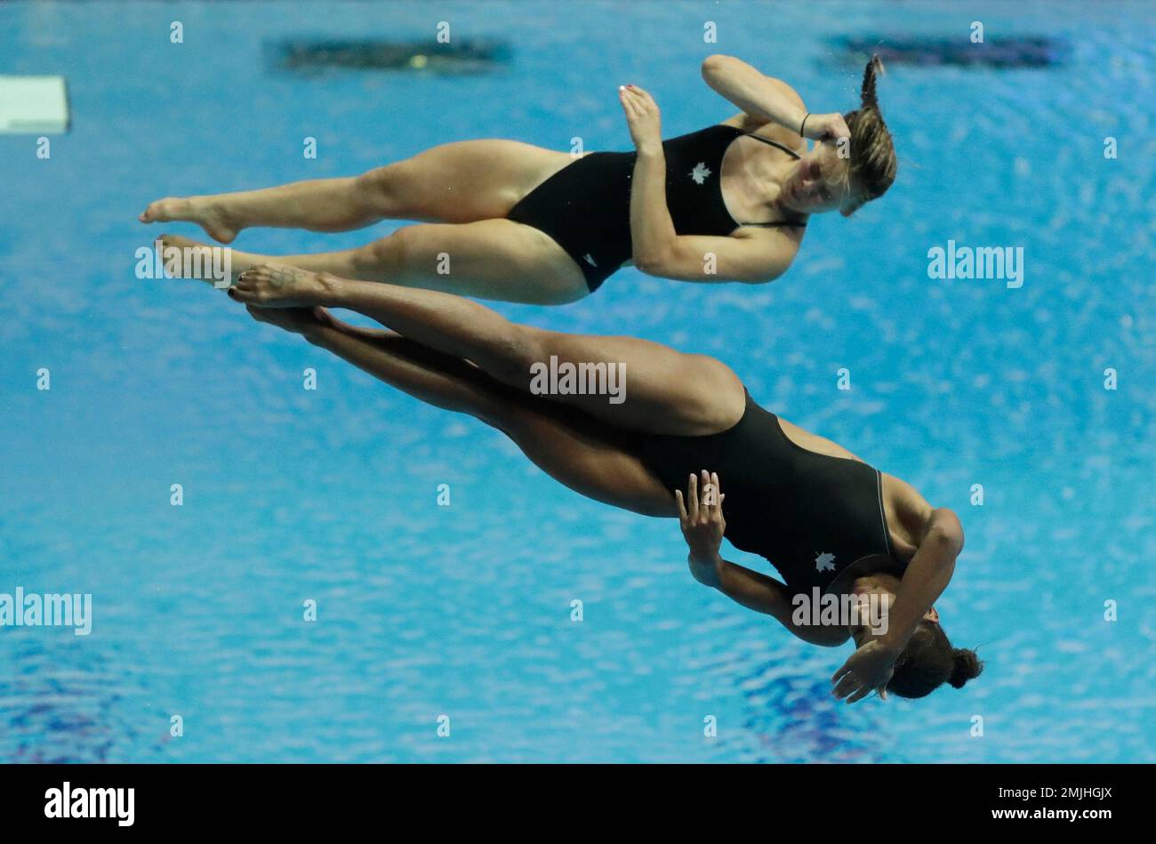 Jennifer Abel and Melissa Citrini Beaulieu of Canada compete during the ...