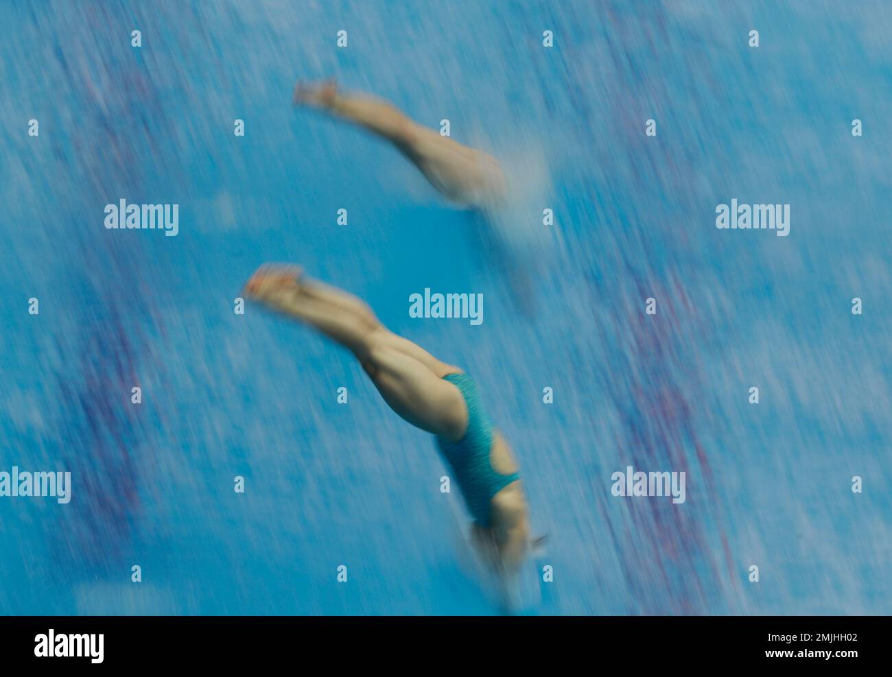 Viktoriya Kesar and Anna Pysmenska of Ukraine compete during the women ...