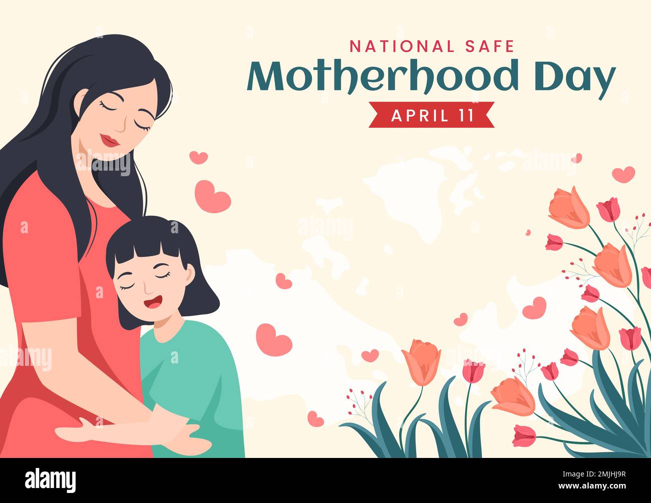 National Safe Motherhood Day on April 1 Illustration with pregnant ...