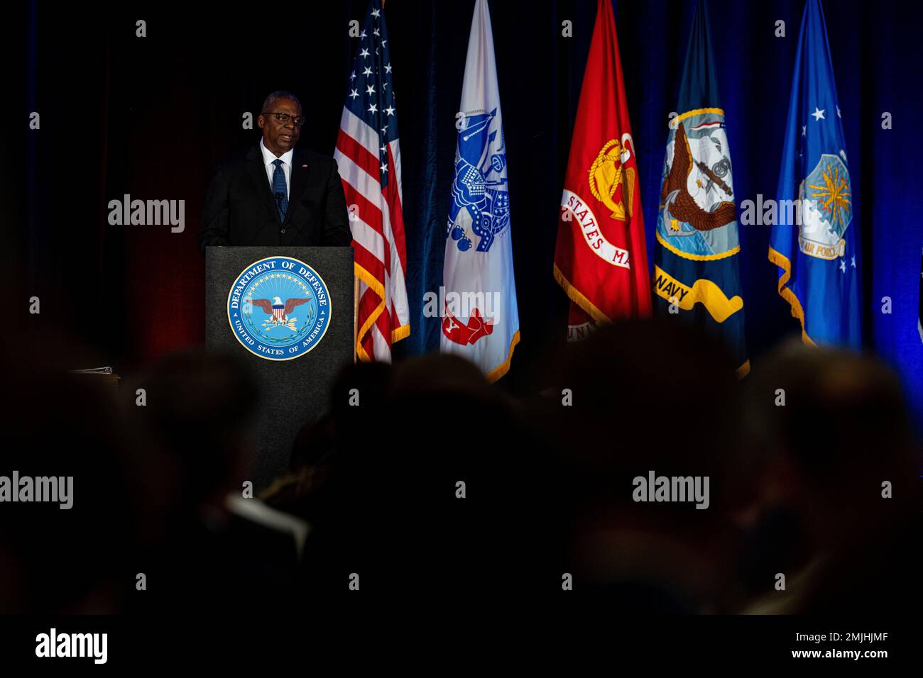 Secretary of Defense Lloyd J. Austin speaks during a U.S. Special ...