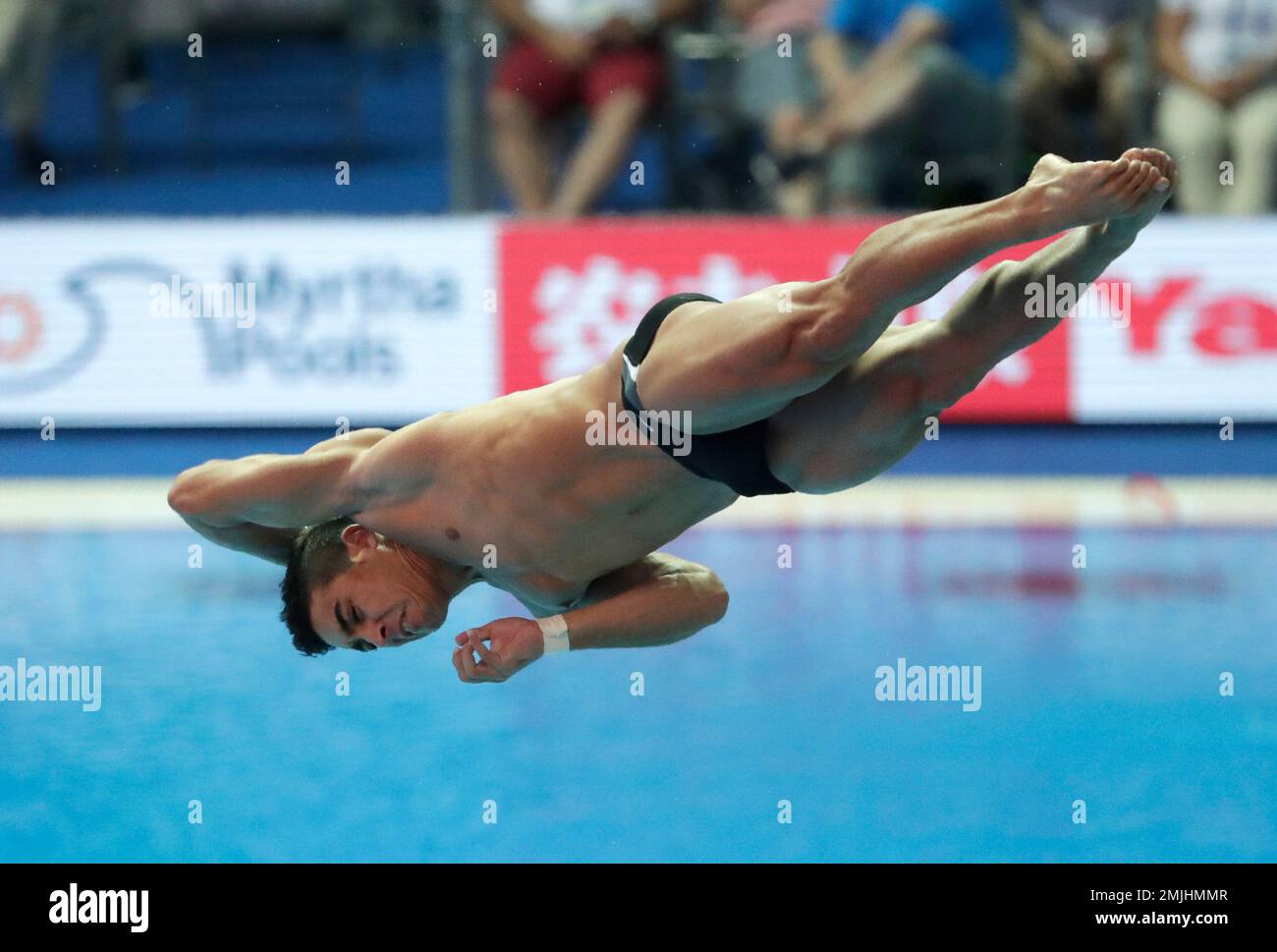 Briadam Herrera of the United States competes during the men's 1 meter ...