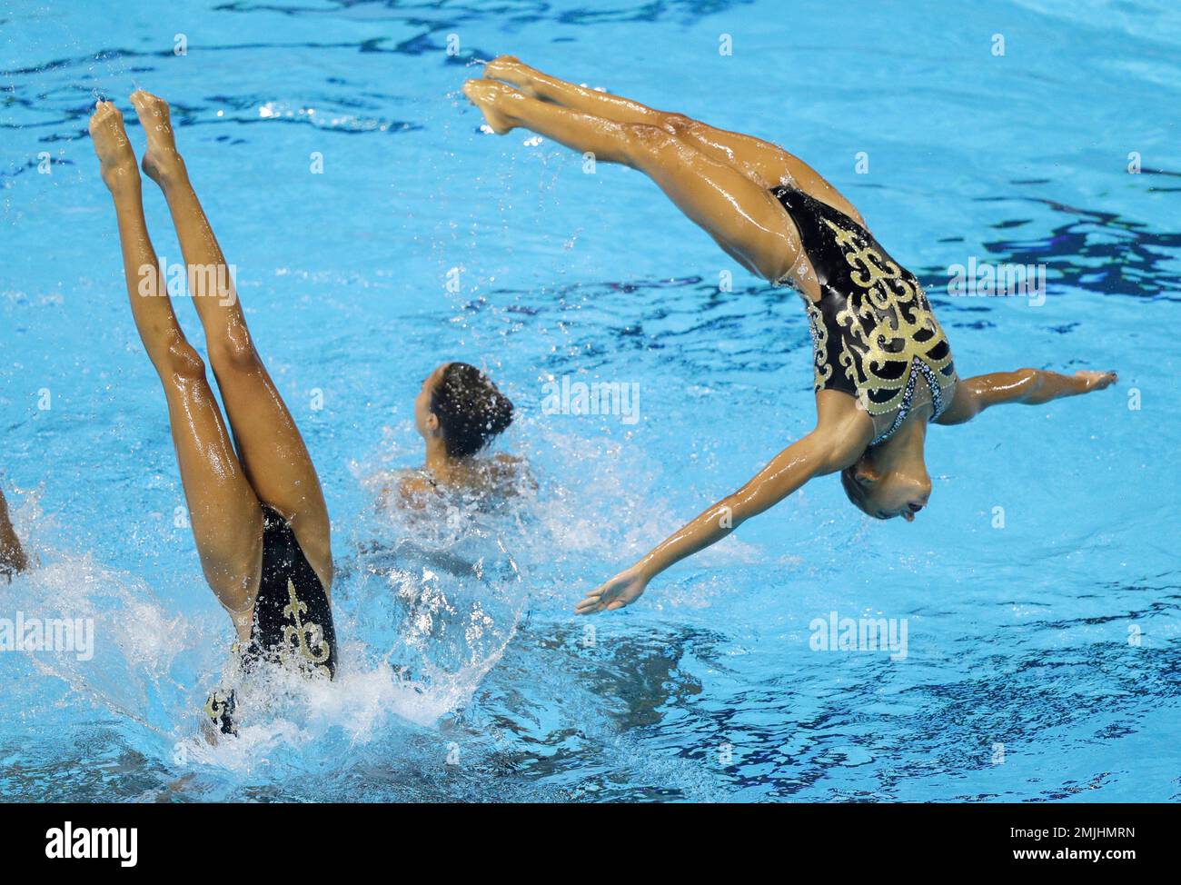 Egypt perform their routine in the artistic swimming team technical ...