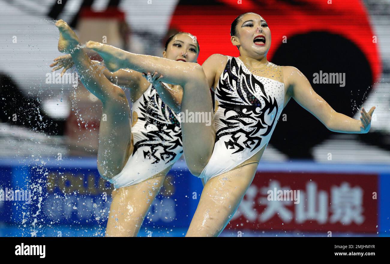 South Korea perform their routine in the artistic swimming team ...