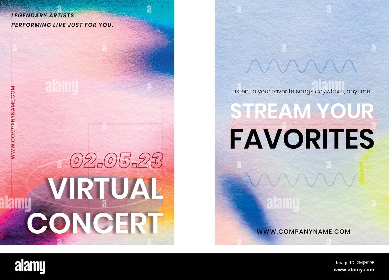 Chromatography colorful music template vector event ad poster dual set ...