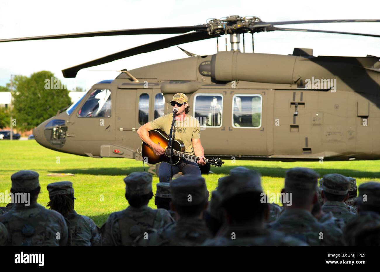 Country music singer-songwriter Riley Green performs a musical set ...