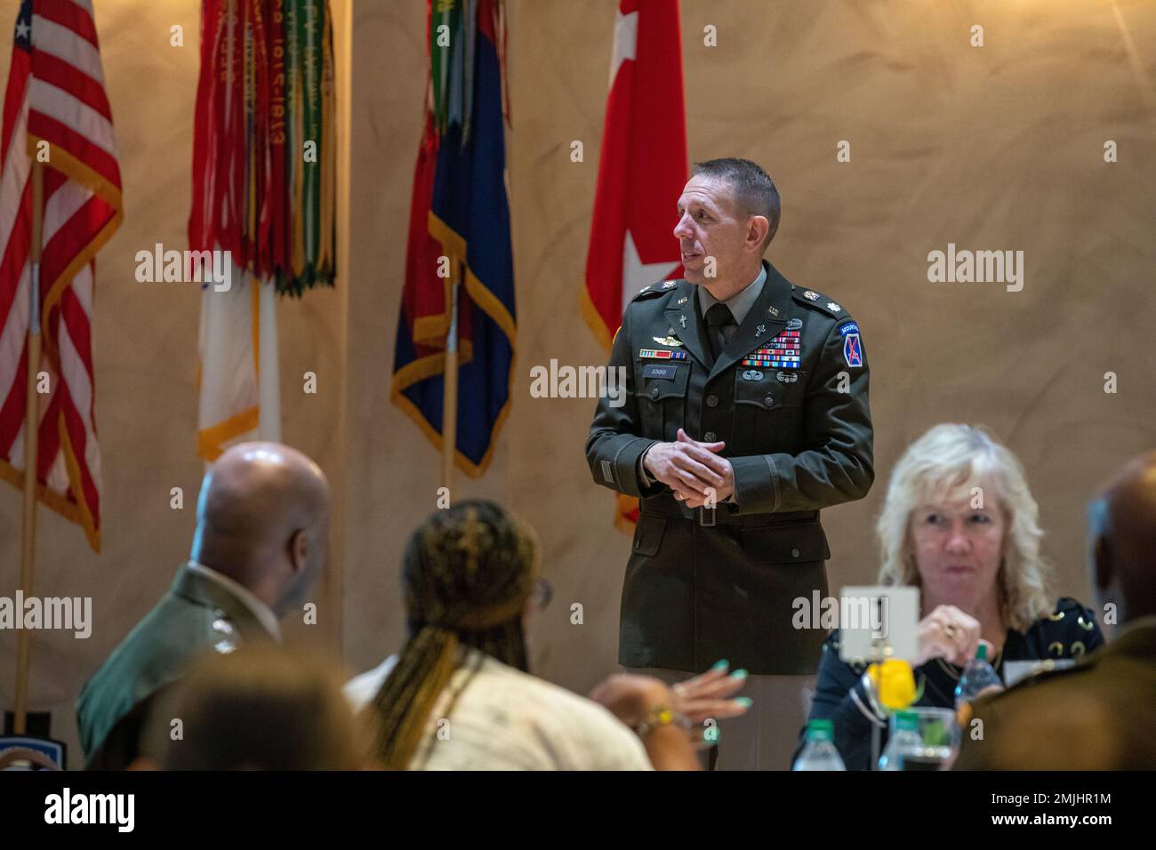 Lt. Col. Matthew Atkins, 10th Mountain Division Chaplain, speaks during ...