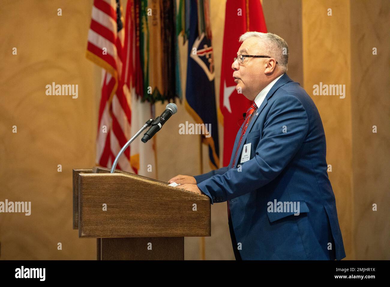 Army Reserve Ambassador Bob Pleczkowski speaks during a Spiritual ...