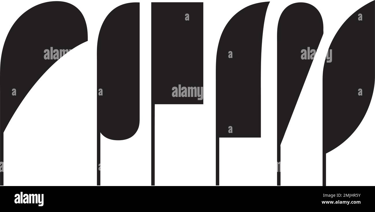 Collage of different advertising beach flags isolated on white Stock ...