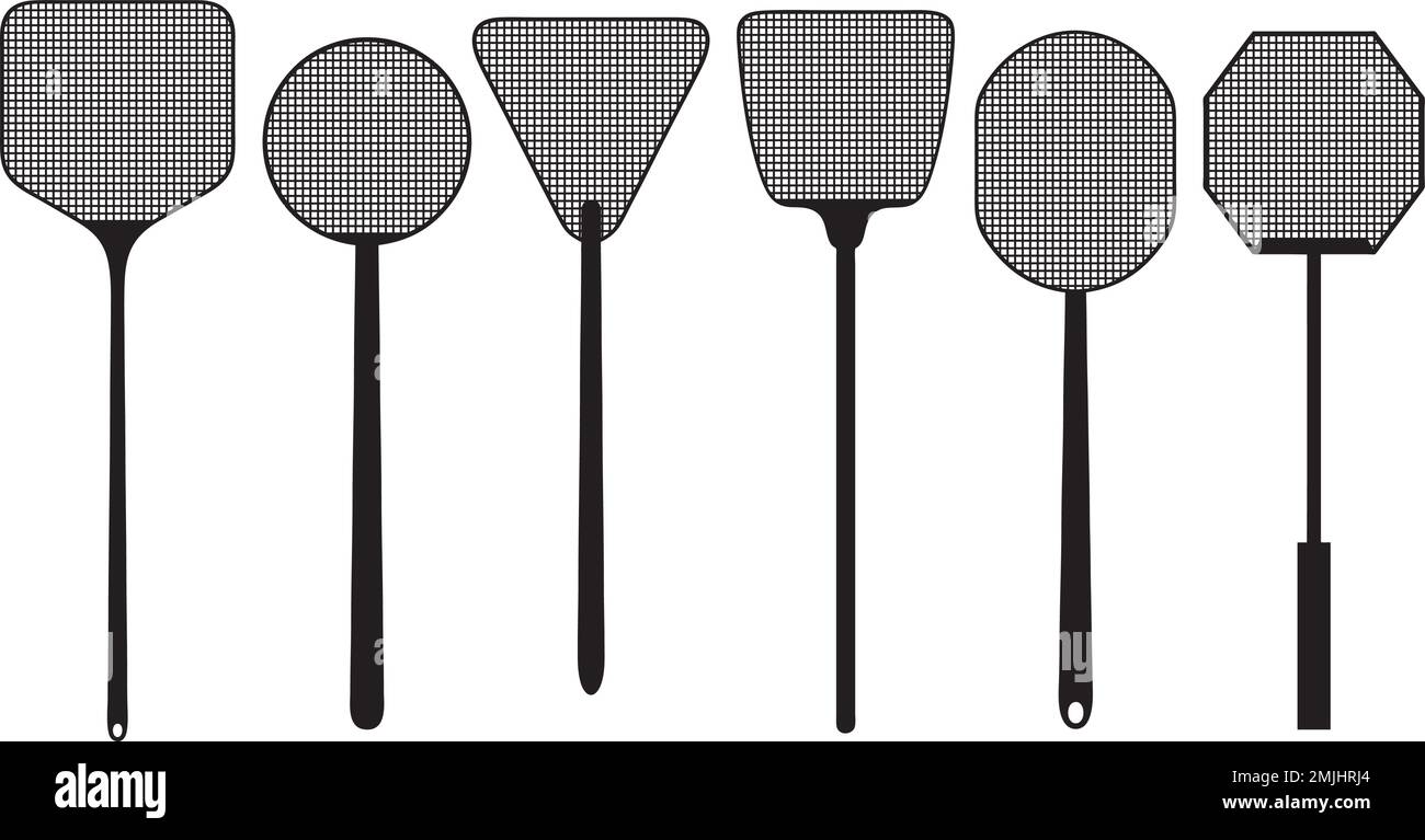 Collection of different fly swatters isolated on white Stock Vector ...