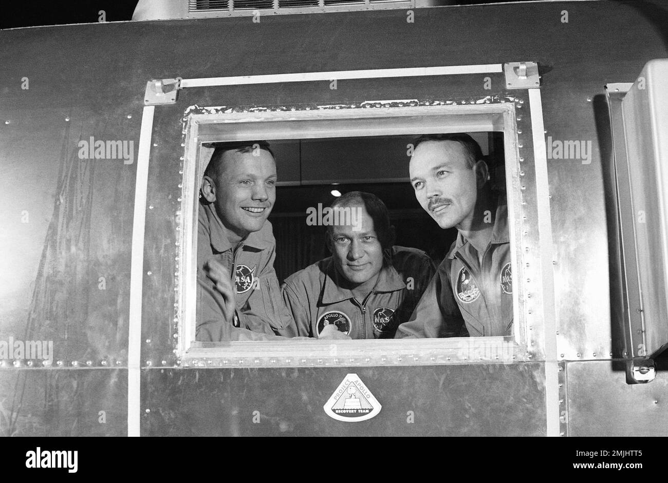 FILE - In this July 27, 1969 file photo, Apollo 11 crew members, from ...