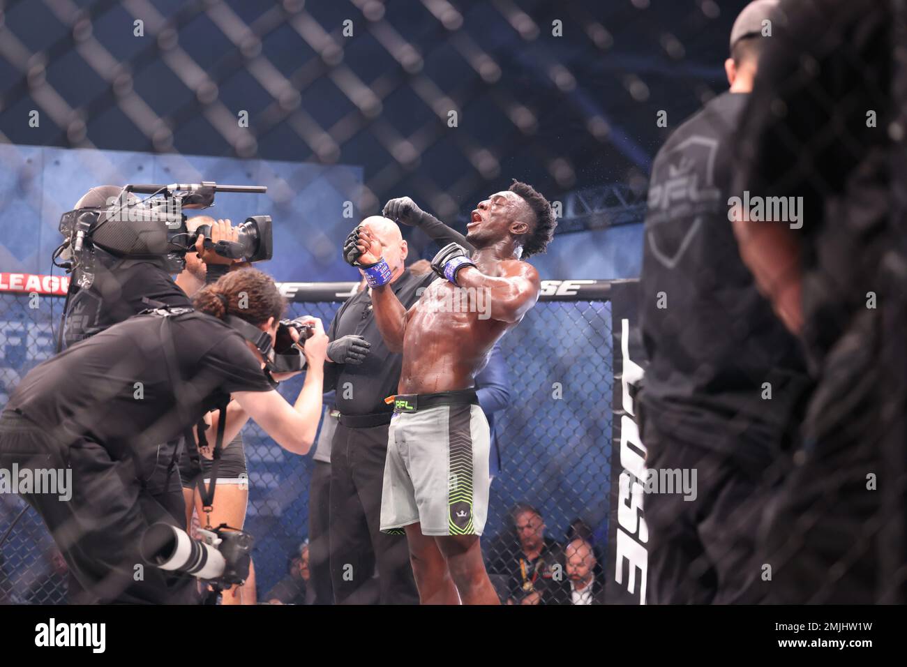 ORLANDO, FL - JANUARY 27: Thad Jean is declared the winner by decision ...
